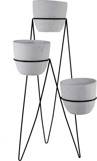 FLORA BUNDA 26" Tall 3-Tier Lava Grey Cement Pots | Nordstromrack