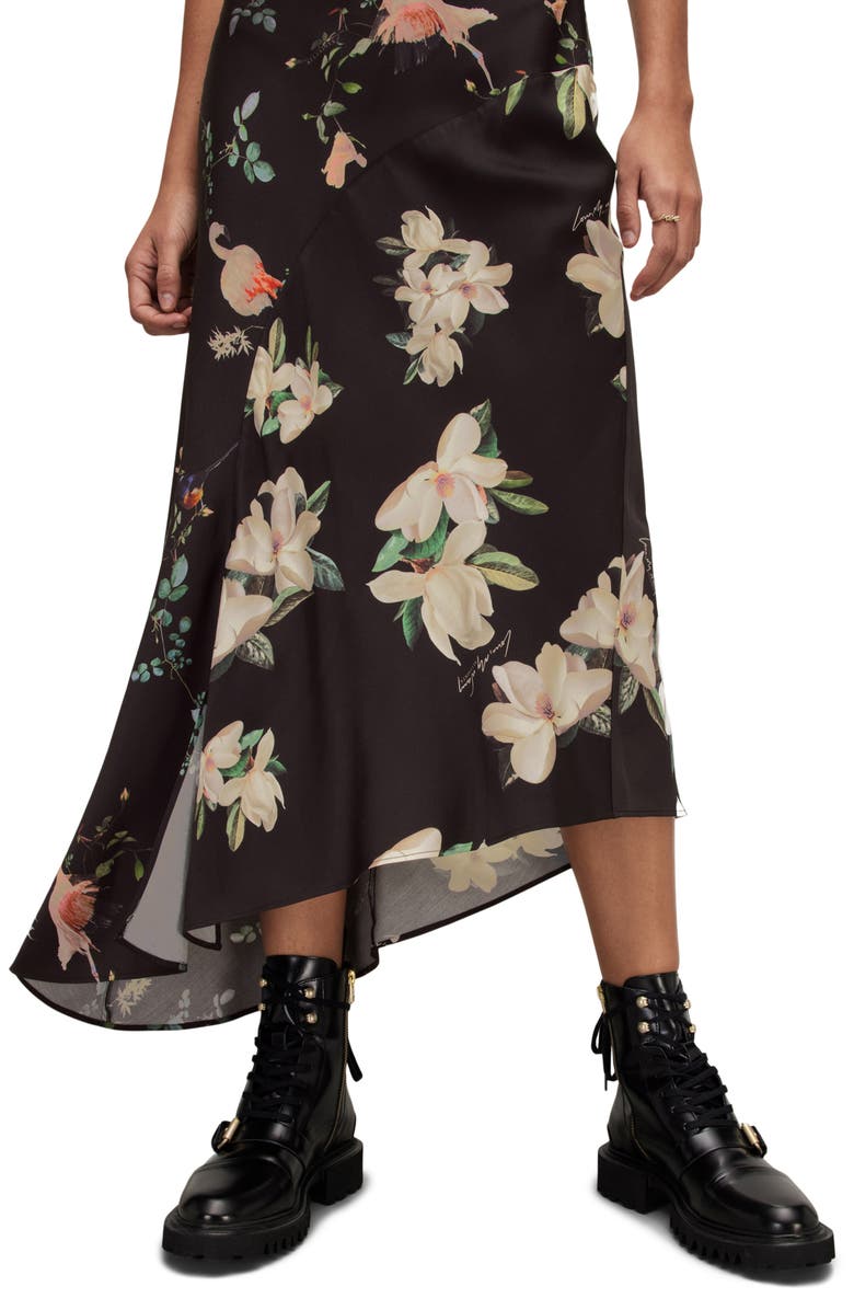 AllSaints Luisa Fabia Floral Print Asymmetric Skirt | Nordstromrack