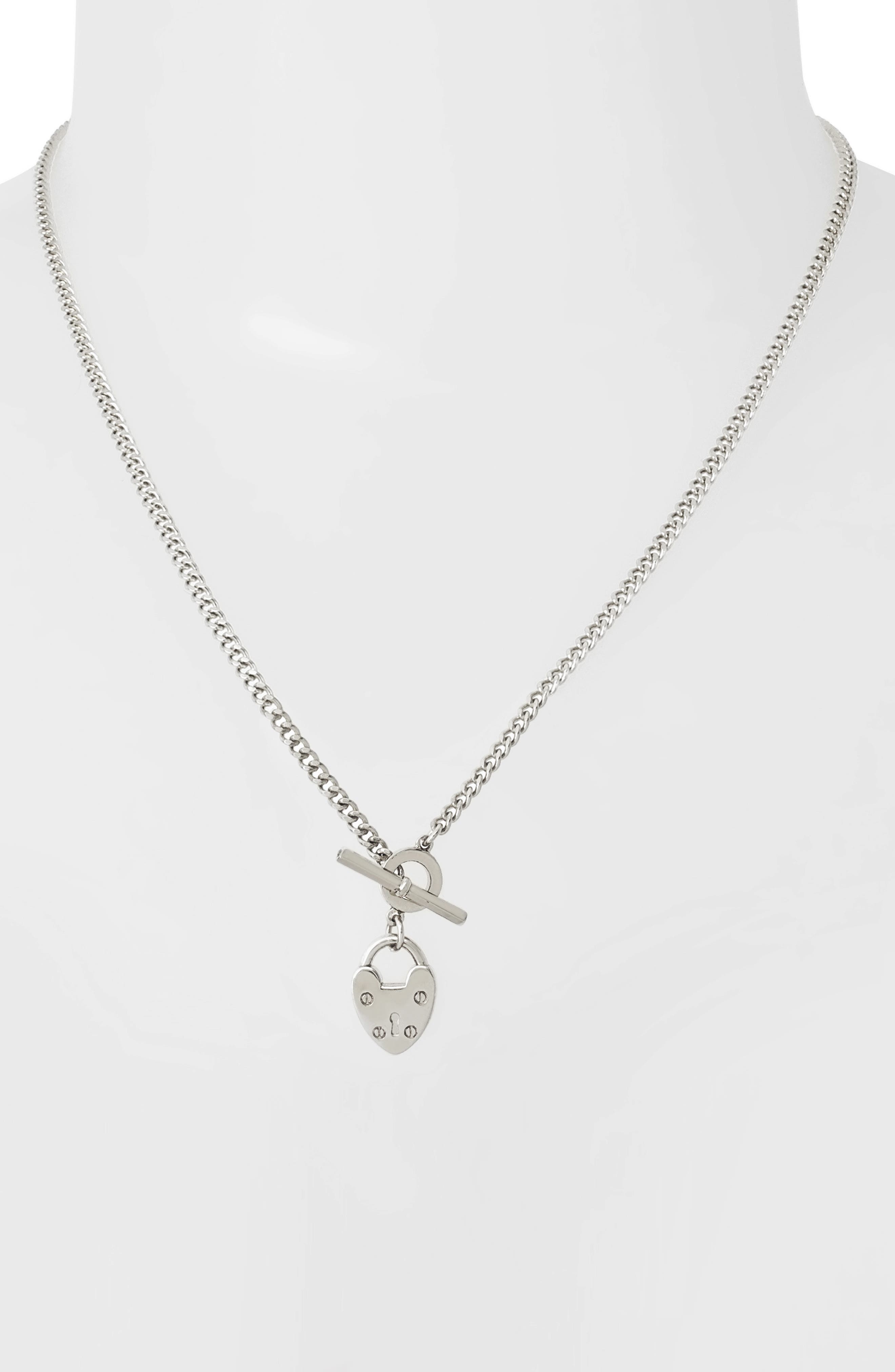 AllSaints Heart Lock Toggle Necklace | Nordstromrack