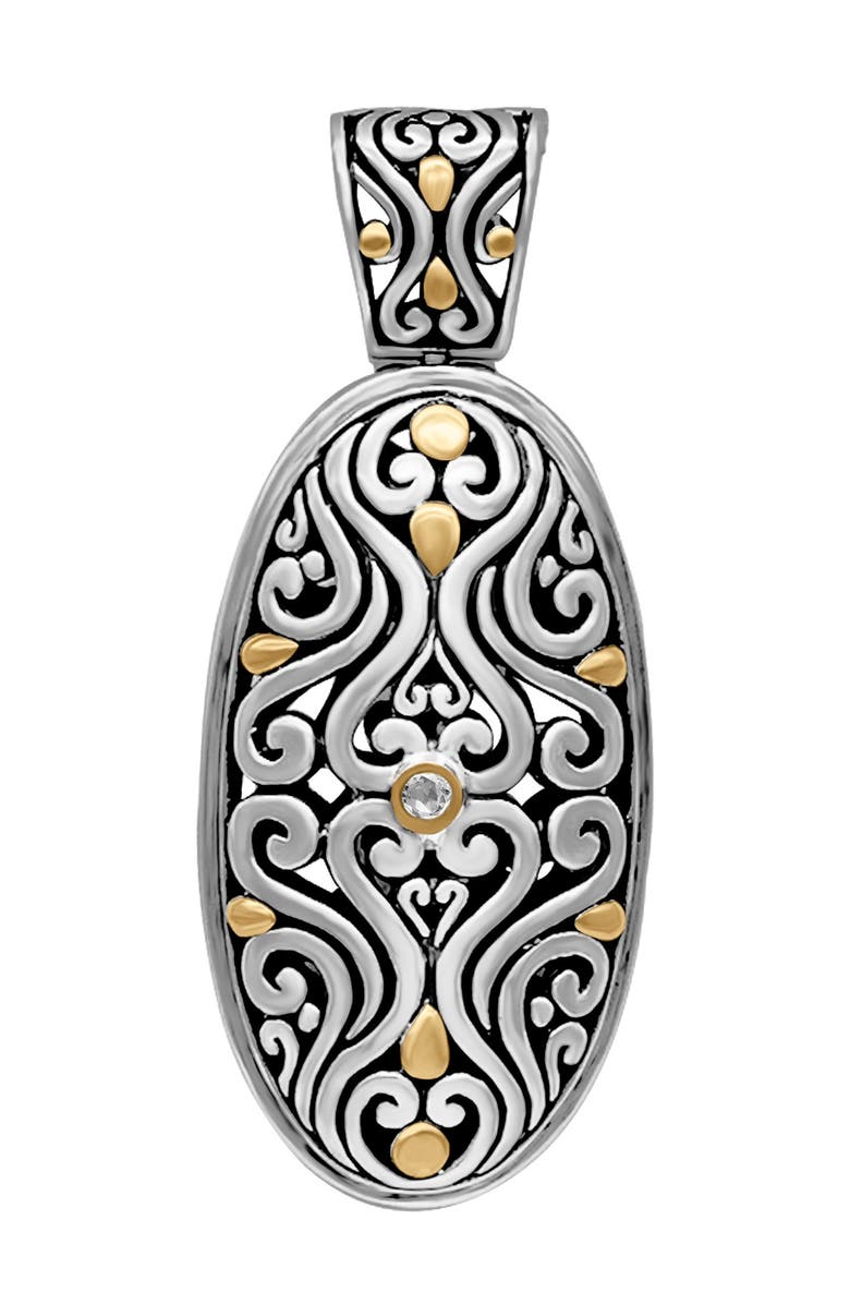 DEVATA Sterling Silver & 18K Gold Oval Filigree Pendant Necklace ...