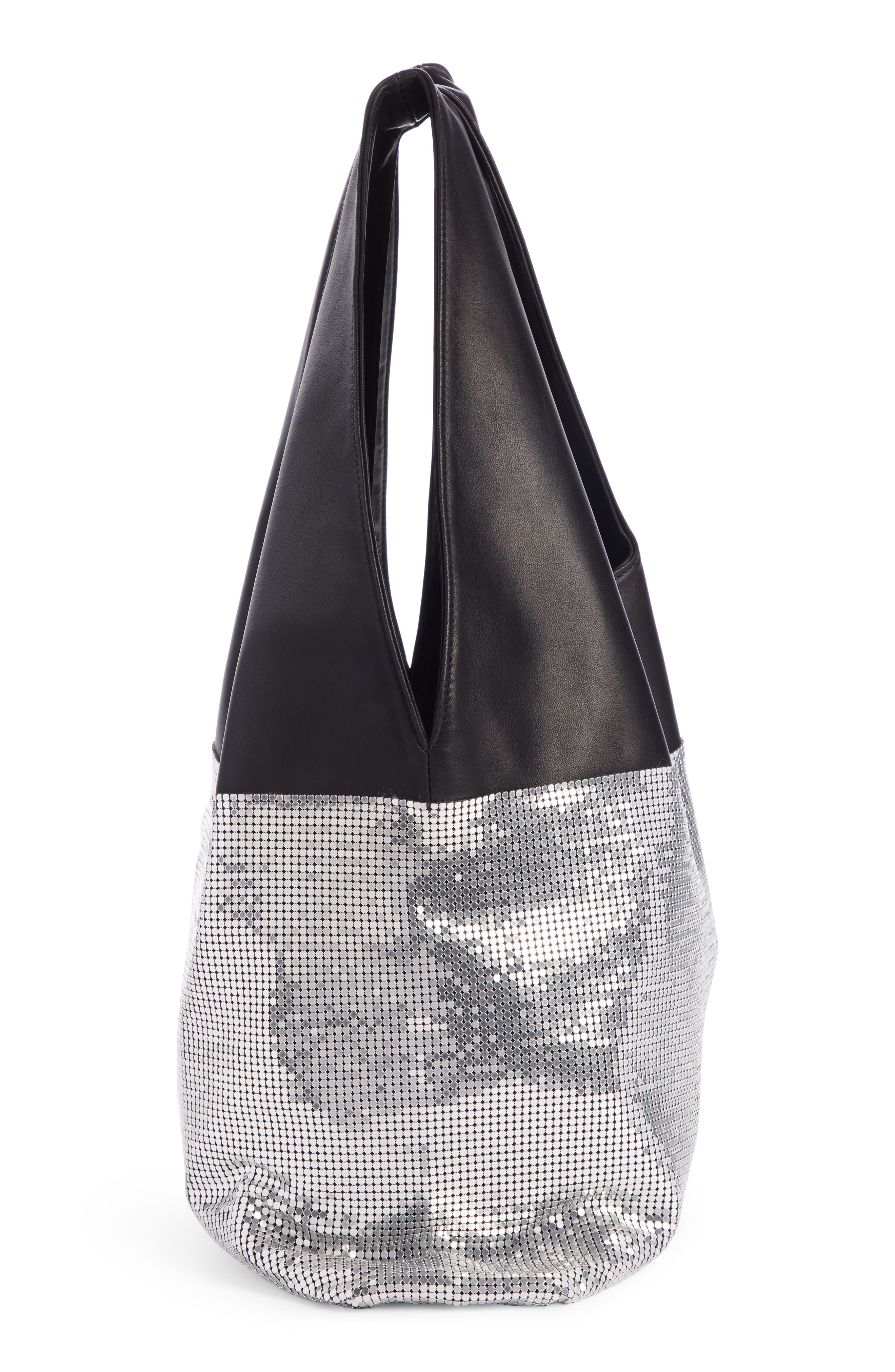 Rabanne paco rabanne Mini Lambskin Leather & Mesh Shopper | Nordstrom