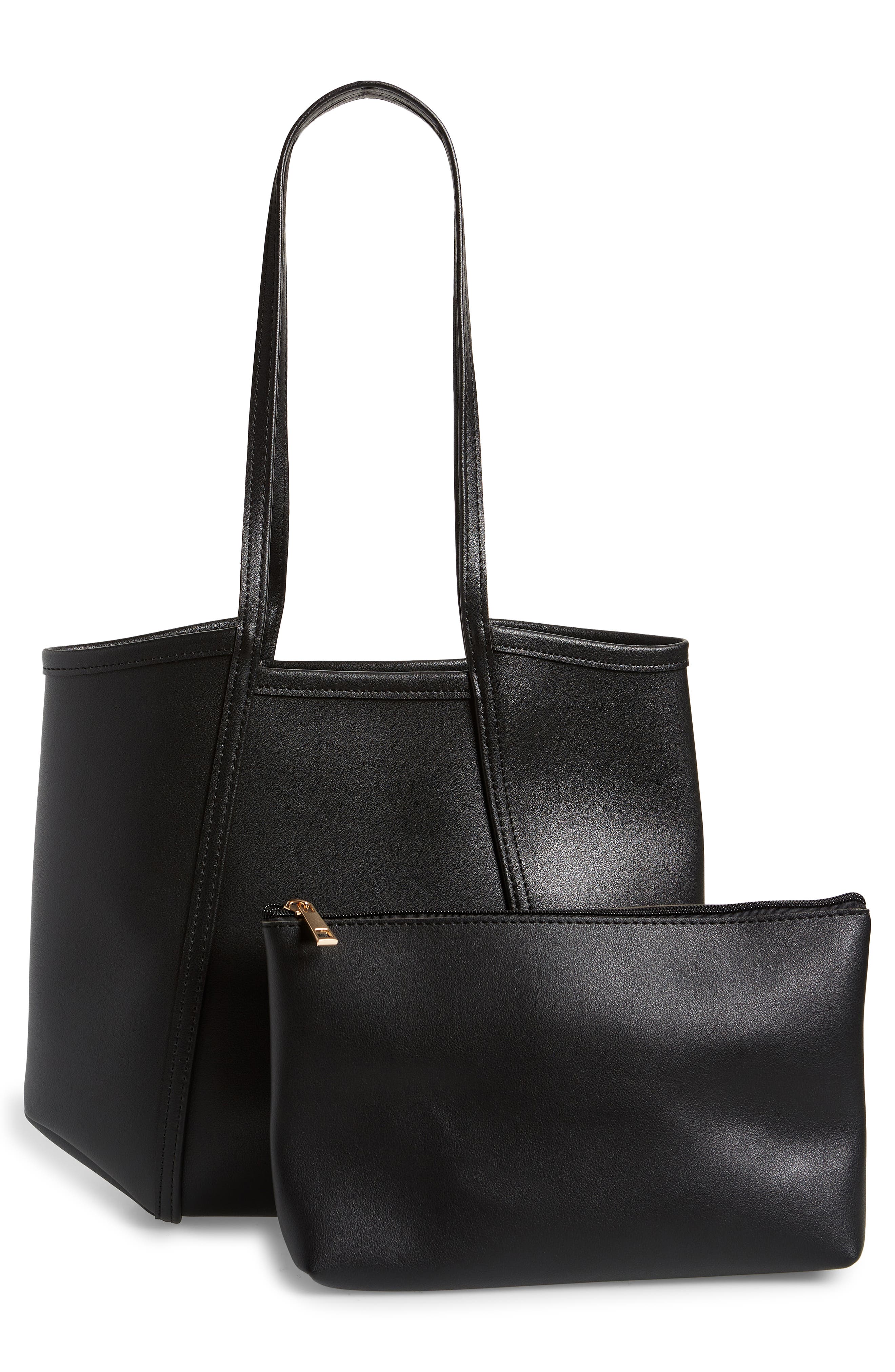 Street Level Structured Faux Leather Tote | Nordstrom