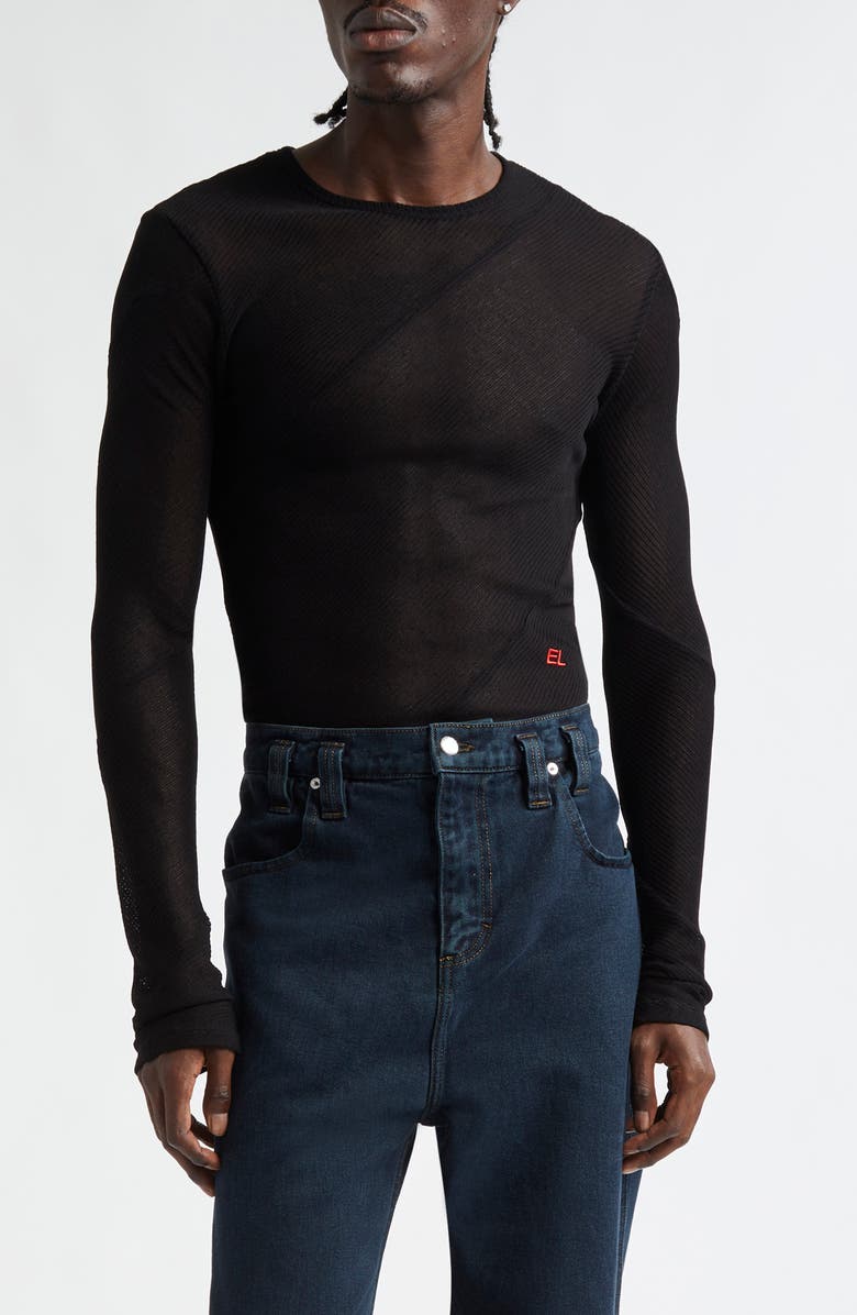 Eckhaus Latta Spiral Seam Long Sleeve Rib T-Shirt | Nordstrom