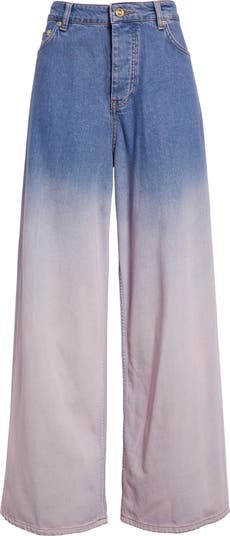 Ganni Future Denim Colorblock Ombré Wide Leg Jeans | Nordstromrack