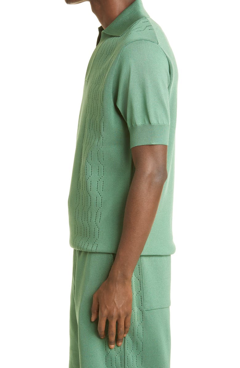 FARAH x Bianca Saunders Gibbs Pointelle Detail Polo | Nordstrom