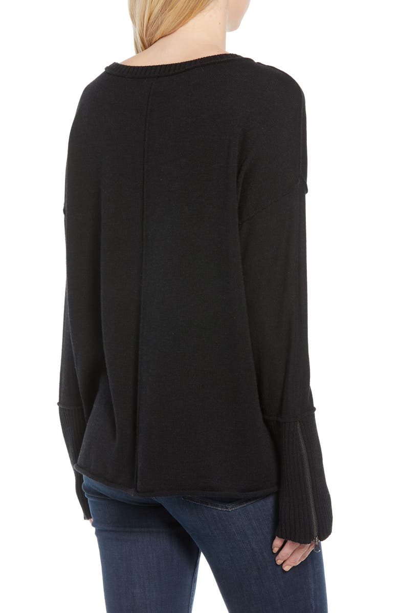 Caslon® Zip Cuff Sweater | Nordstrom