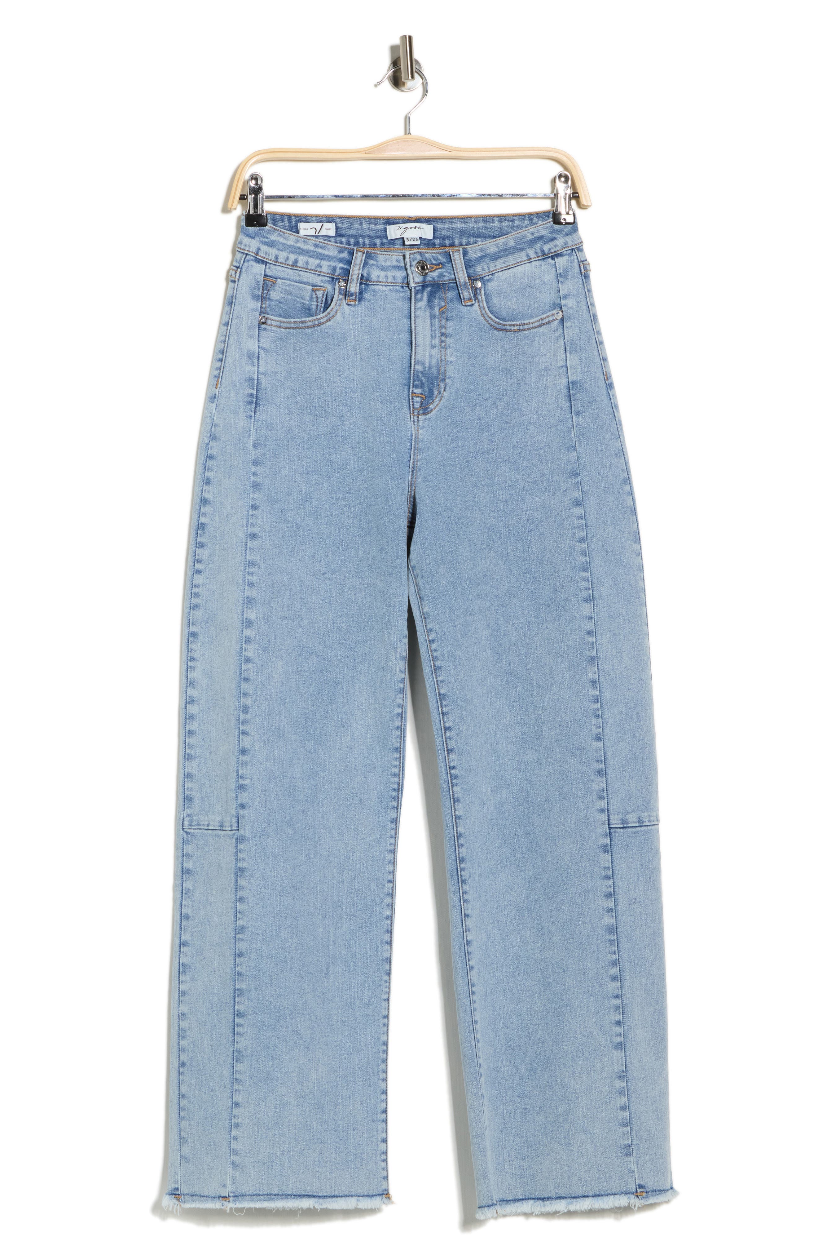 Vigoss Stella Frayed High Waist Ankle Barrel Jeans | Nordstromrack