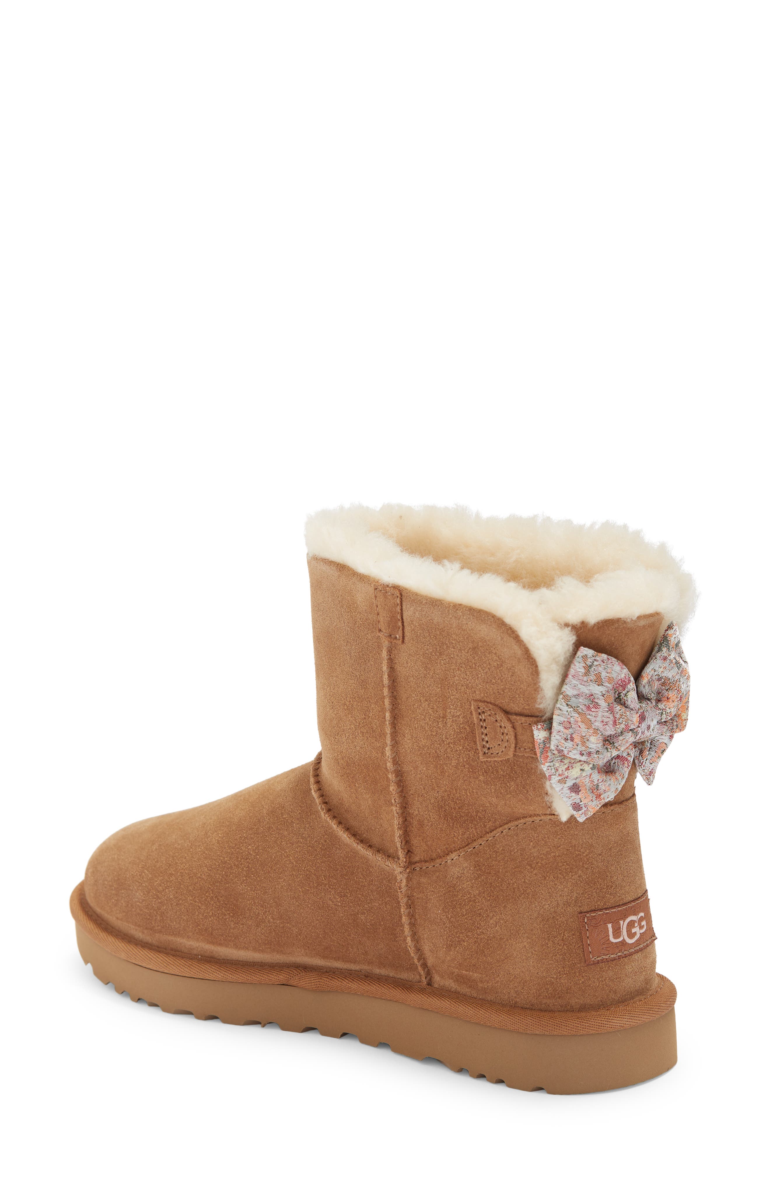 UGG® Mini Bailey Bow II Faux Shearling Bootie (Women) | Nordstromrack