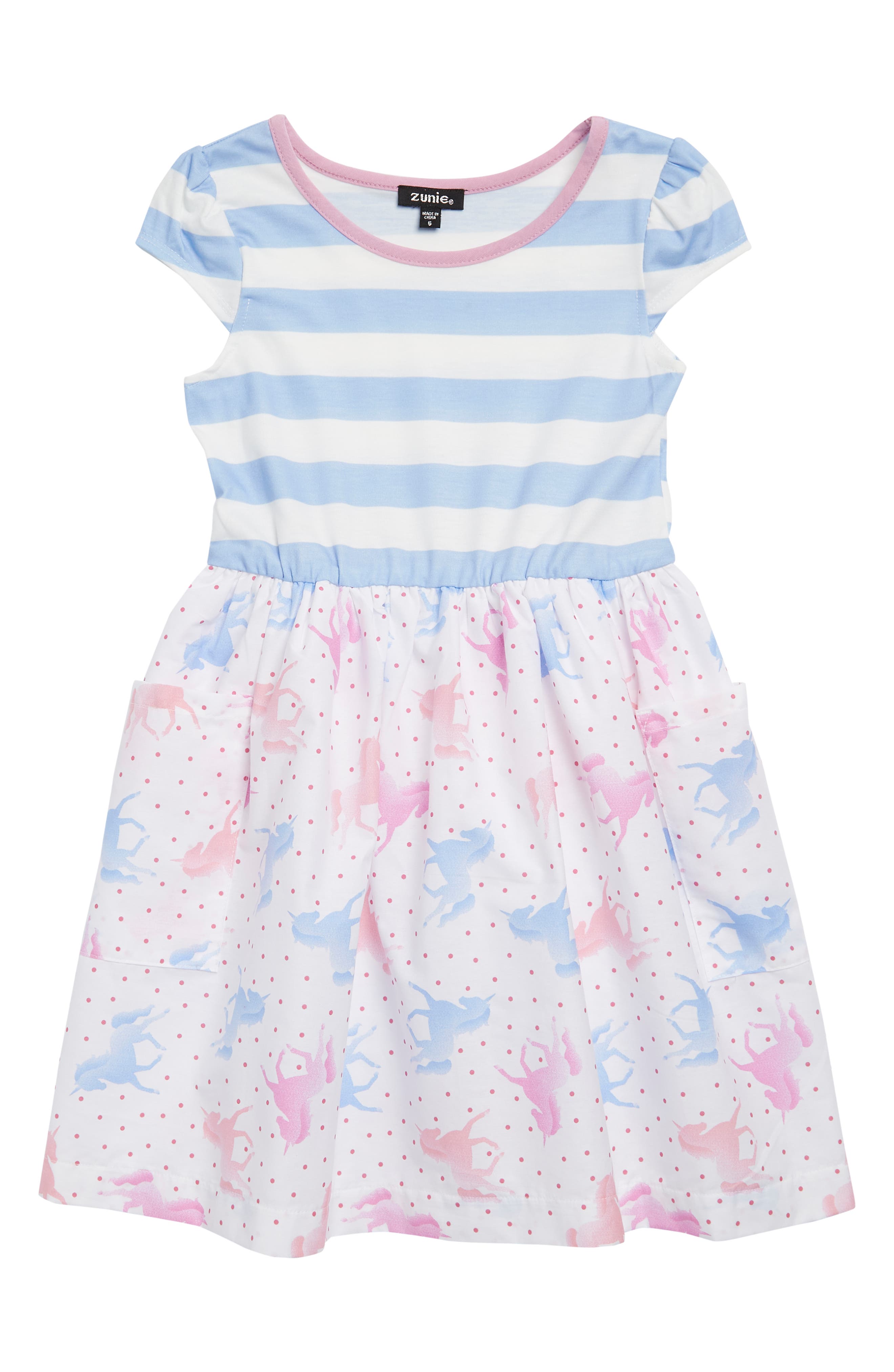 Zunie Kids' Mixed Print Dress | Nordstromrack