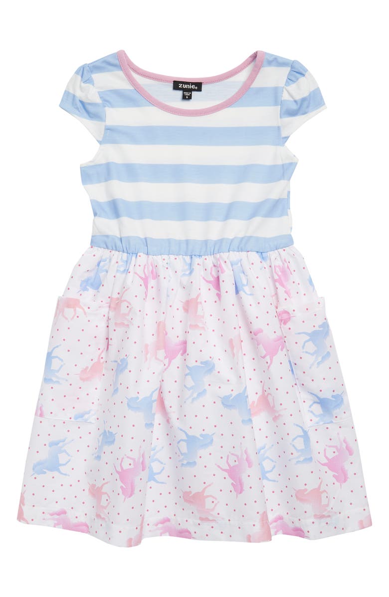 Zunie Kids' Mixed Print Dress | Nordstromrack