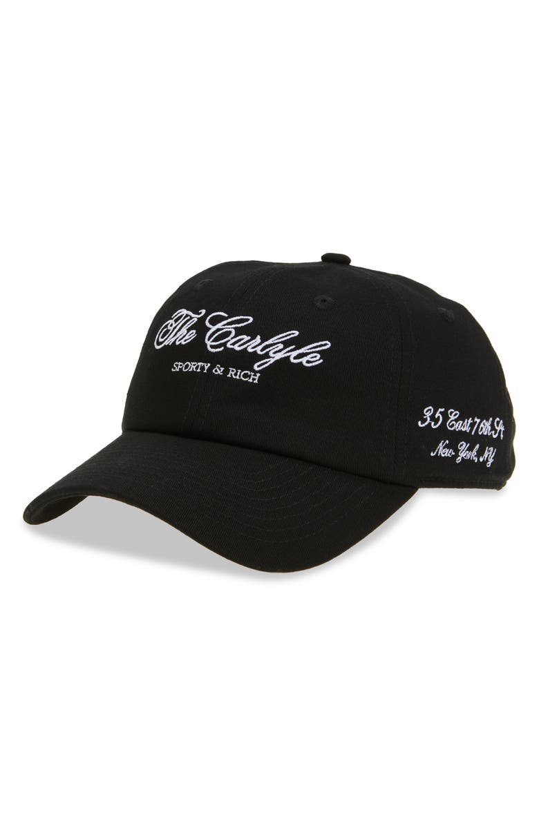 Sporty & Rich Carlyle Embroidered Logo Cotton Twill Baseball Cap ...