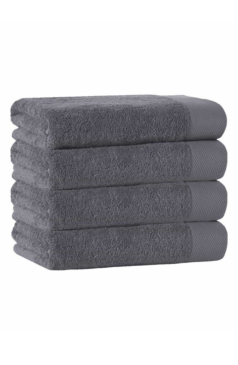 ENCHANTE HOME Signature Turkish Cotton Anthracite Bath Towel - Set of 4 ...