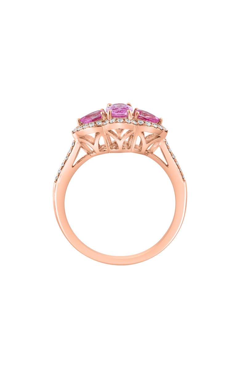 EFFY 14K Rose Gold Pink Sapphire & Diamond Halo Ring - 0.16ct ...