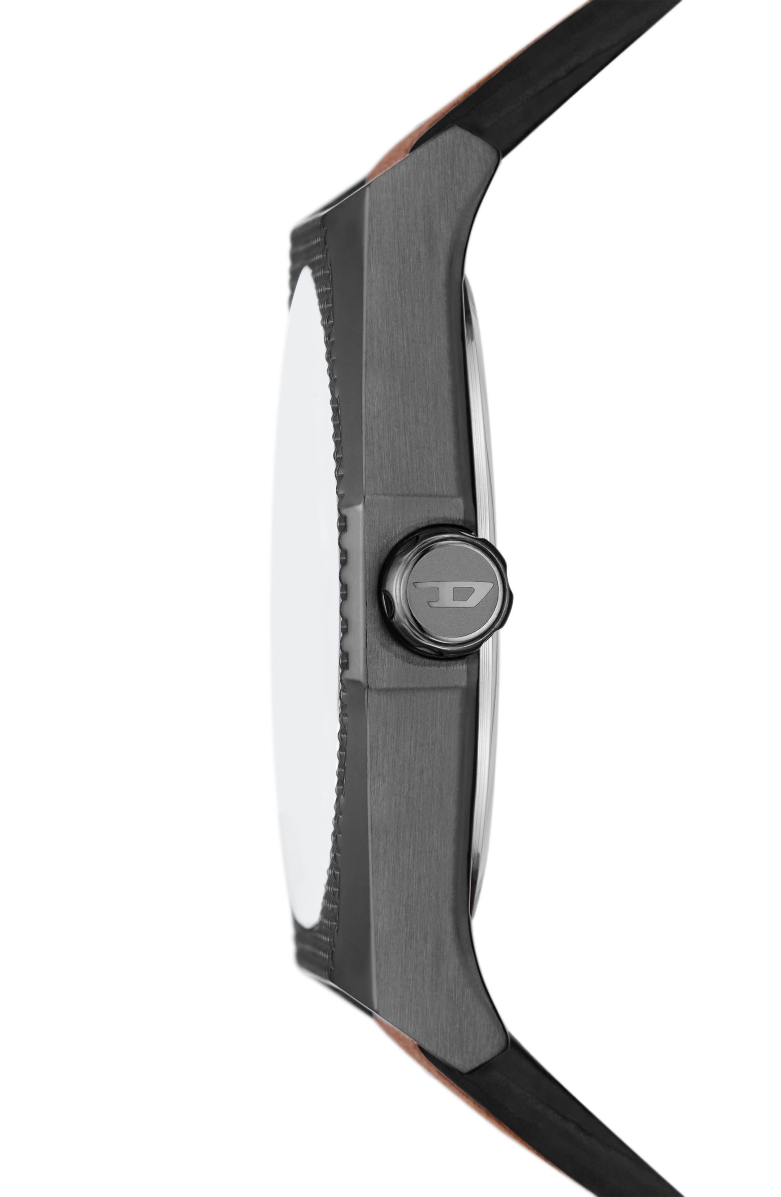 DIESEL® Scraper Leather Strap Watch, 43mm | Nordstromrack