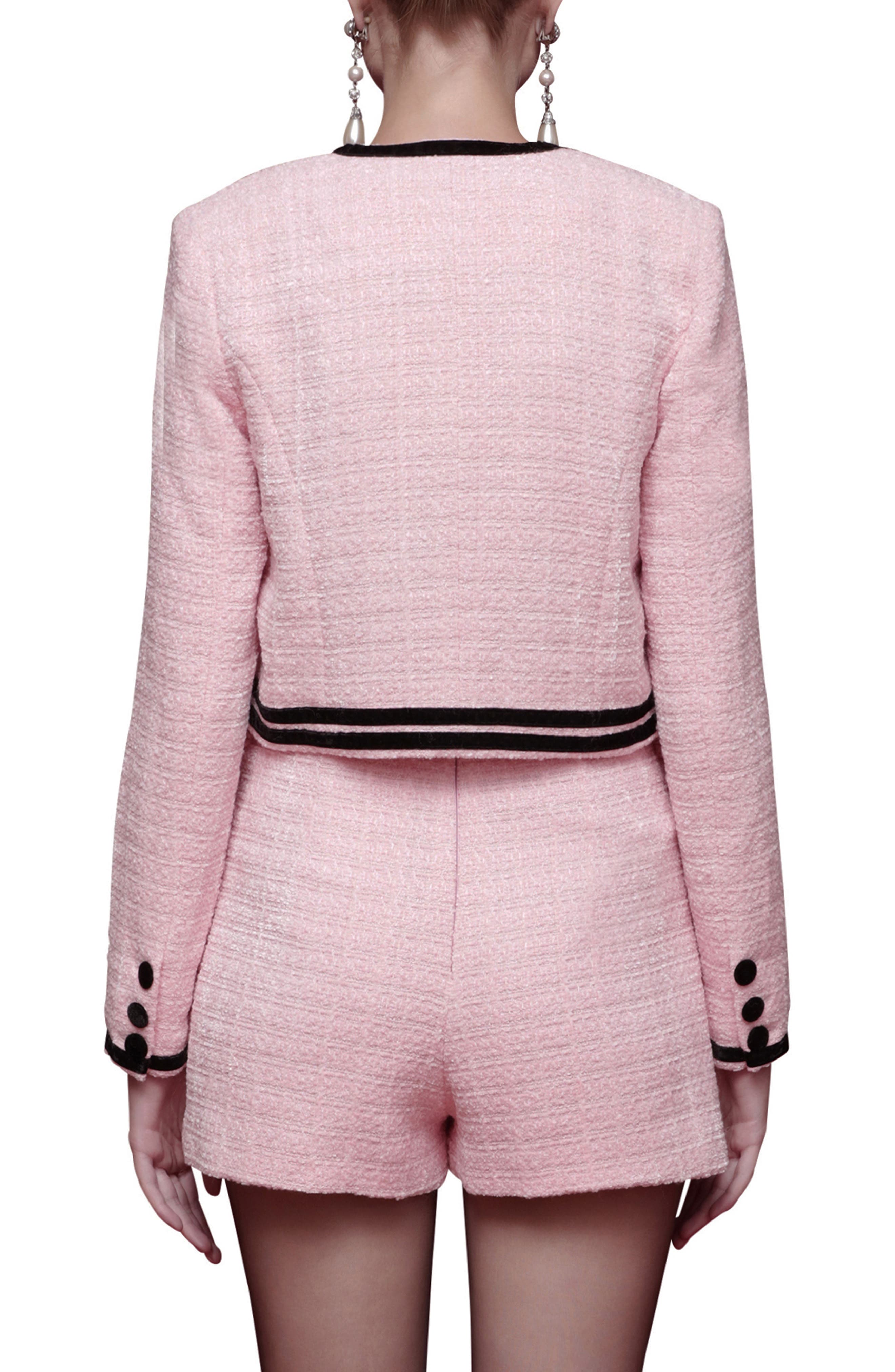 Tweed Crop Bow Trim Jacket (Women) | Nordstromrack