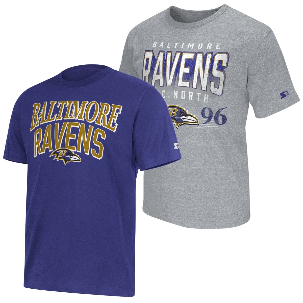STARTER Men's Starter Purple/Heather Gray Baltimore Ravens Two-Pack ...