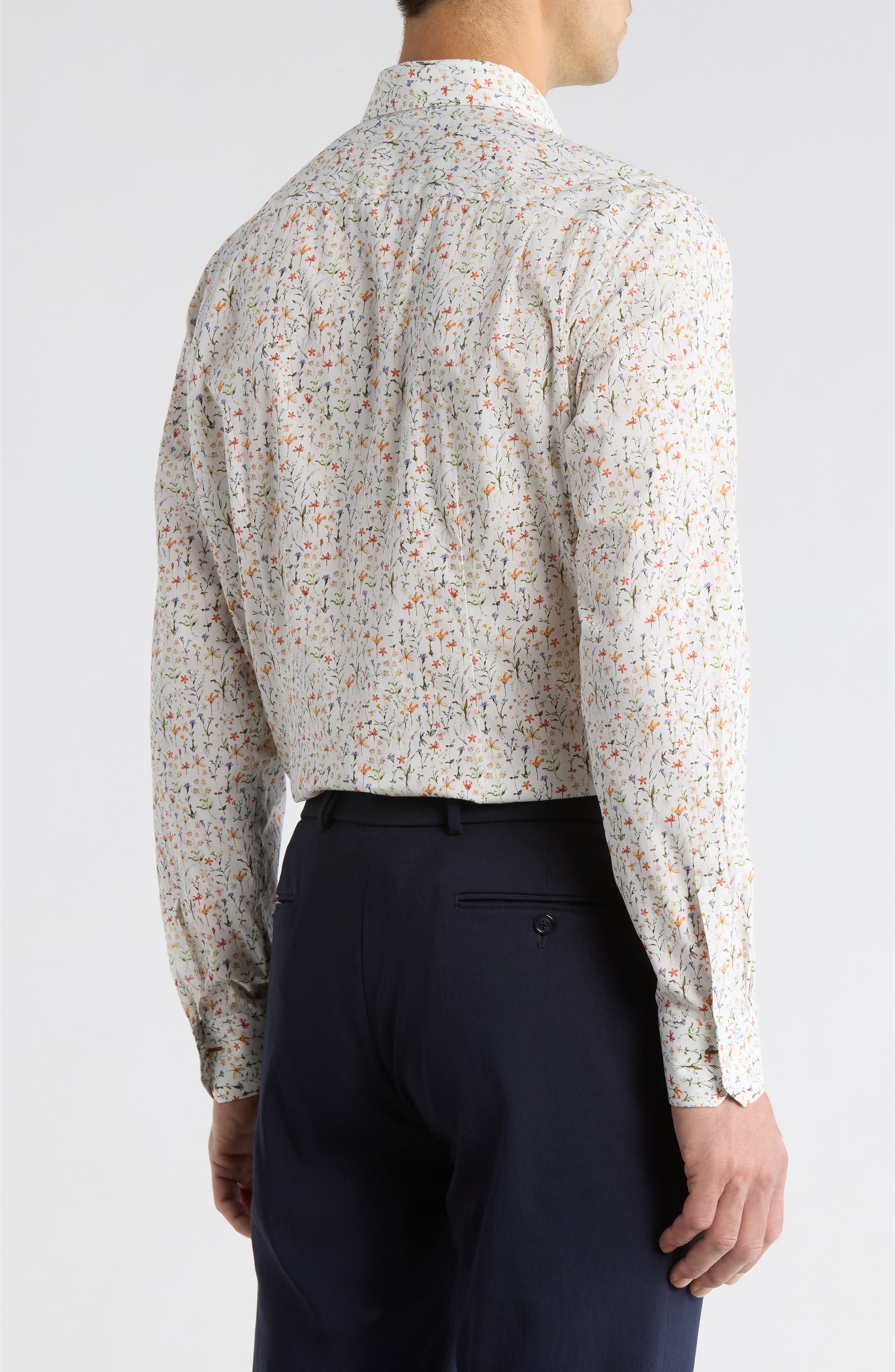 Paul Smith Tailored Fit Floral Organic Cotton Button-Up Shirt | Nordstrom