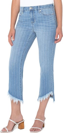Liverpool Los Angeles Hannah Angled Frayed Hem Crop Flare Jeans ...
