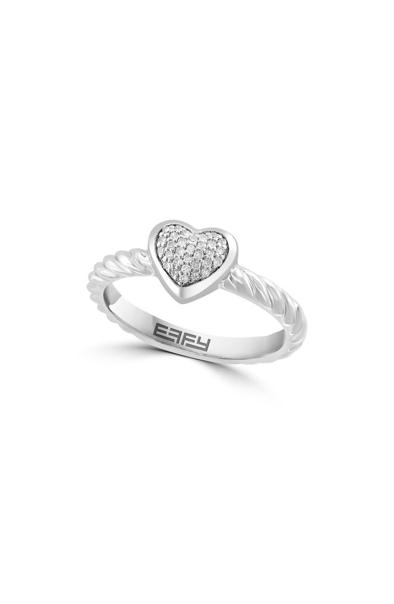 EFFY Sterling Silver Pavé Diamond Heart Ring - 0.09ct. | Nordstromrack
