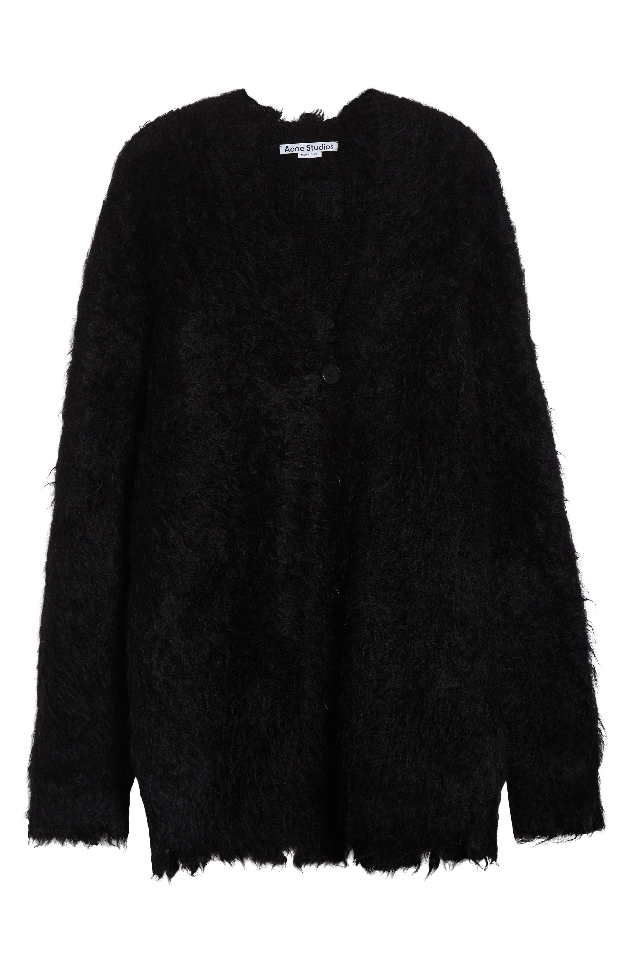 Acne Studios Kaul Hairy Wool & Mohair V-Neck Cardigan | Nordstrom