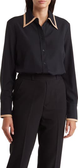 RACHEL Rachel Roy Tipped Collar Button-Up Shirt | Nordstromrack