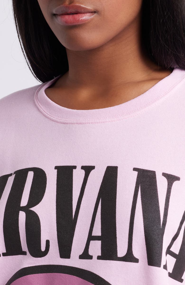 Merch Traffic Nirvana Smiley Face Oversize Graphic Sweatshirt ...