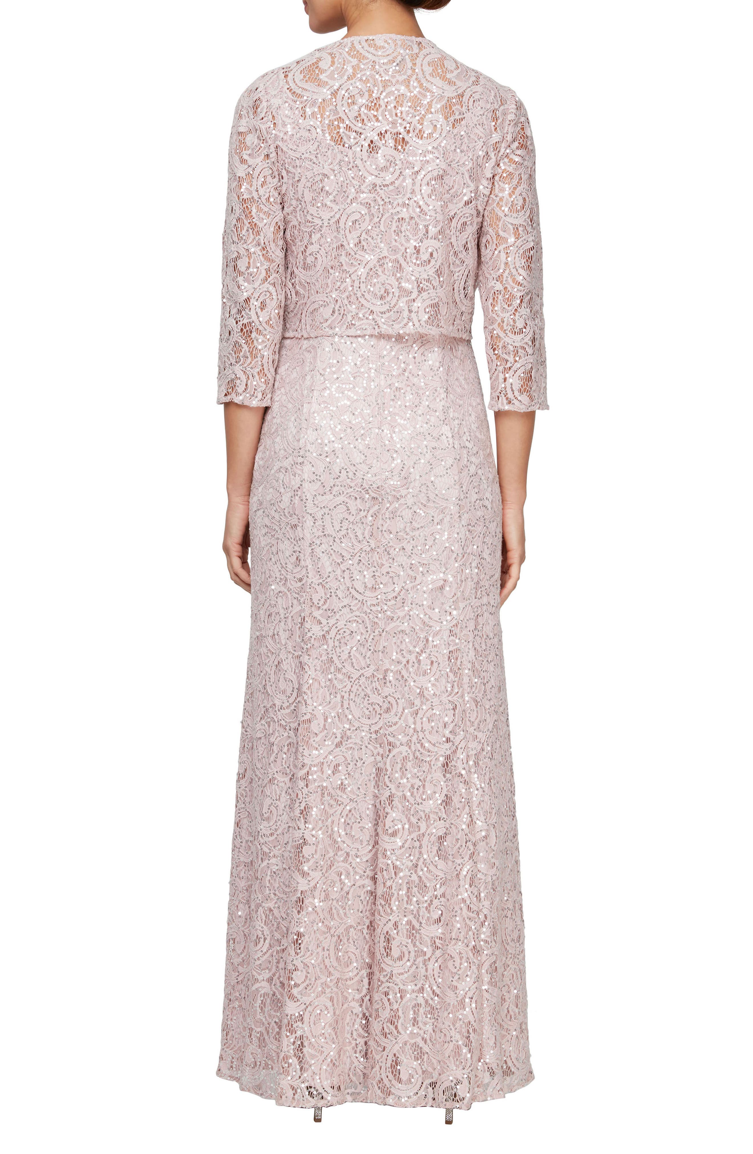 Alex Evenings Two-Piece Sequin Lace Gown & Jacket | Nordstrom