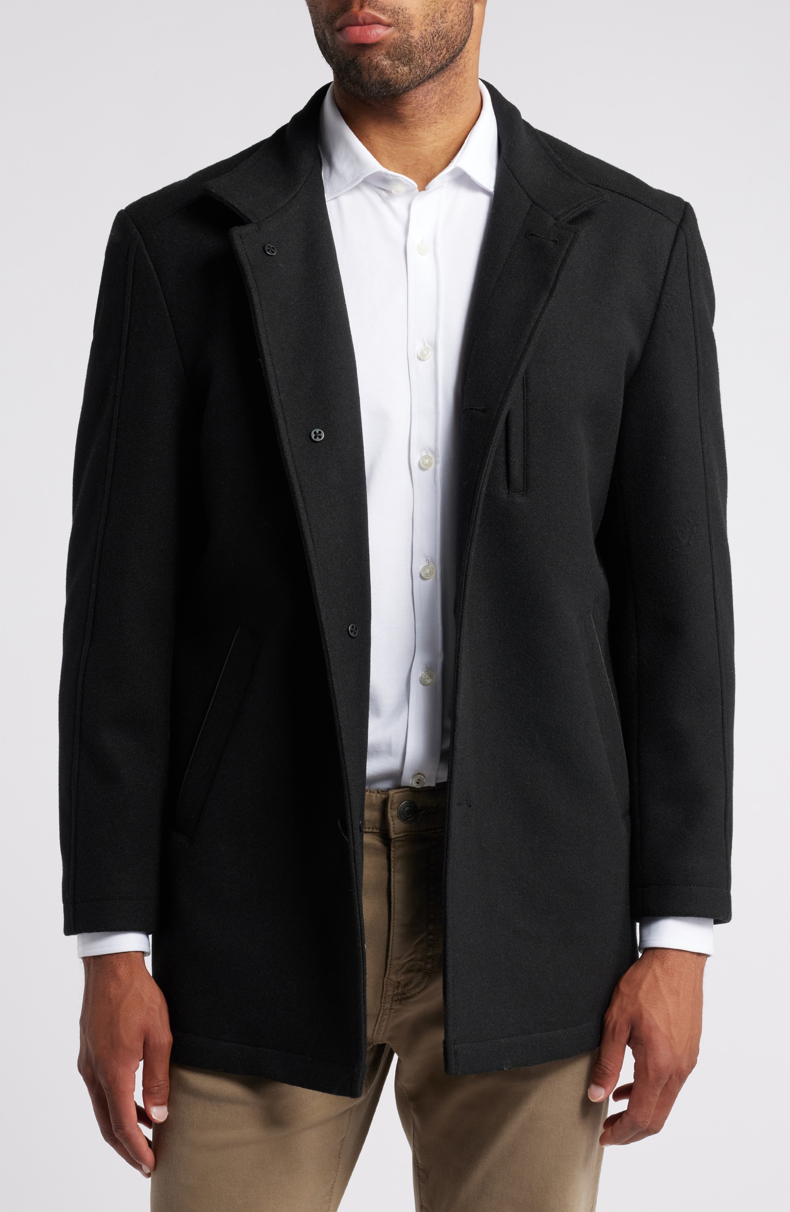 Johnston & Murphy Upton Car Coat with Removable Bib | Nordstrom