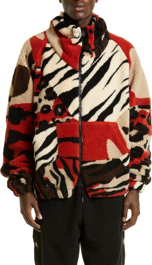 4SDesigns Animal Print Fleece Jacket | Nordstrom
