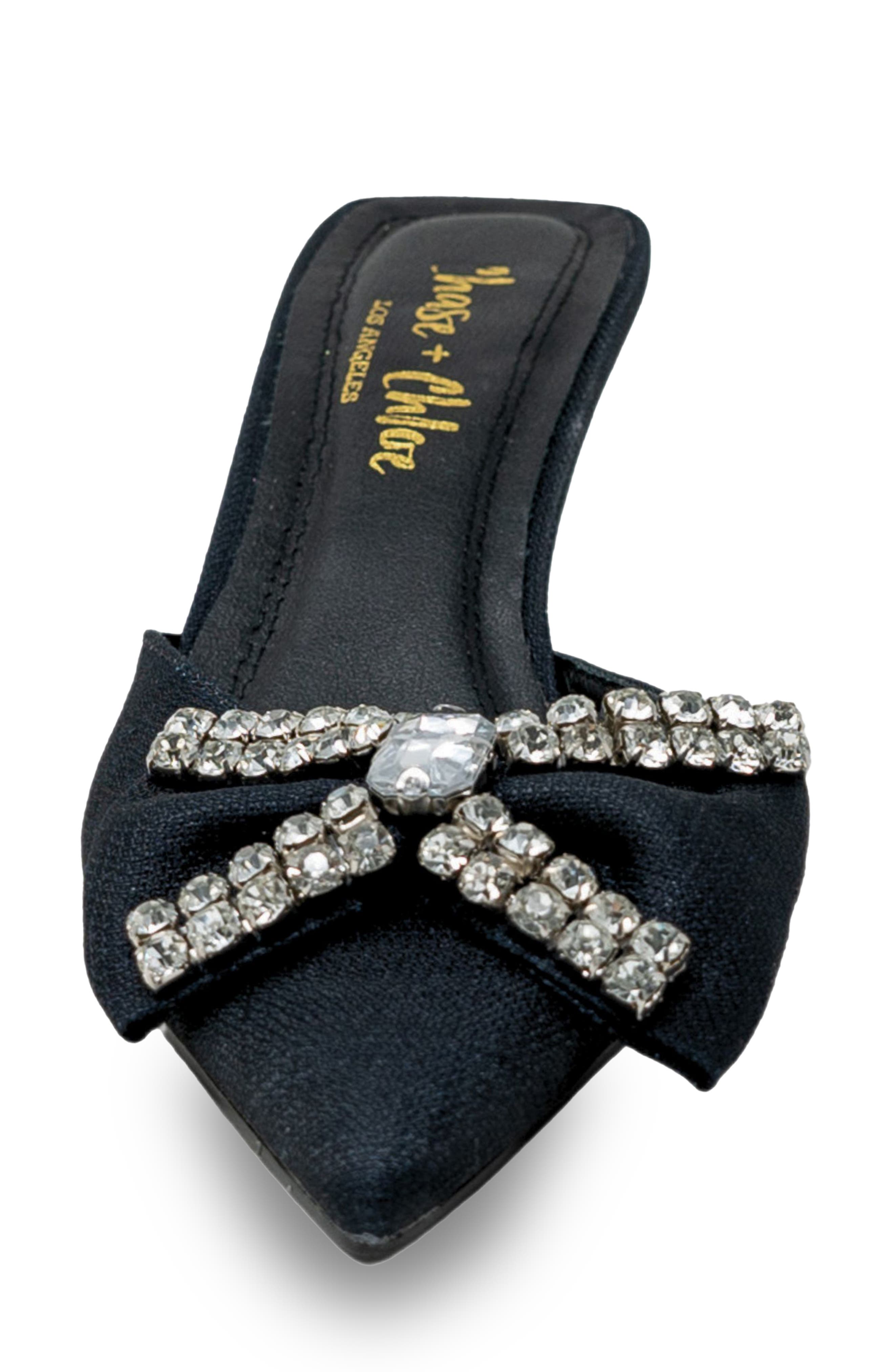 CHASE AND CHLOE Maisey Crystal Embellished Bow Mule (Women) | Nordstromrack