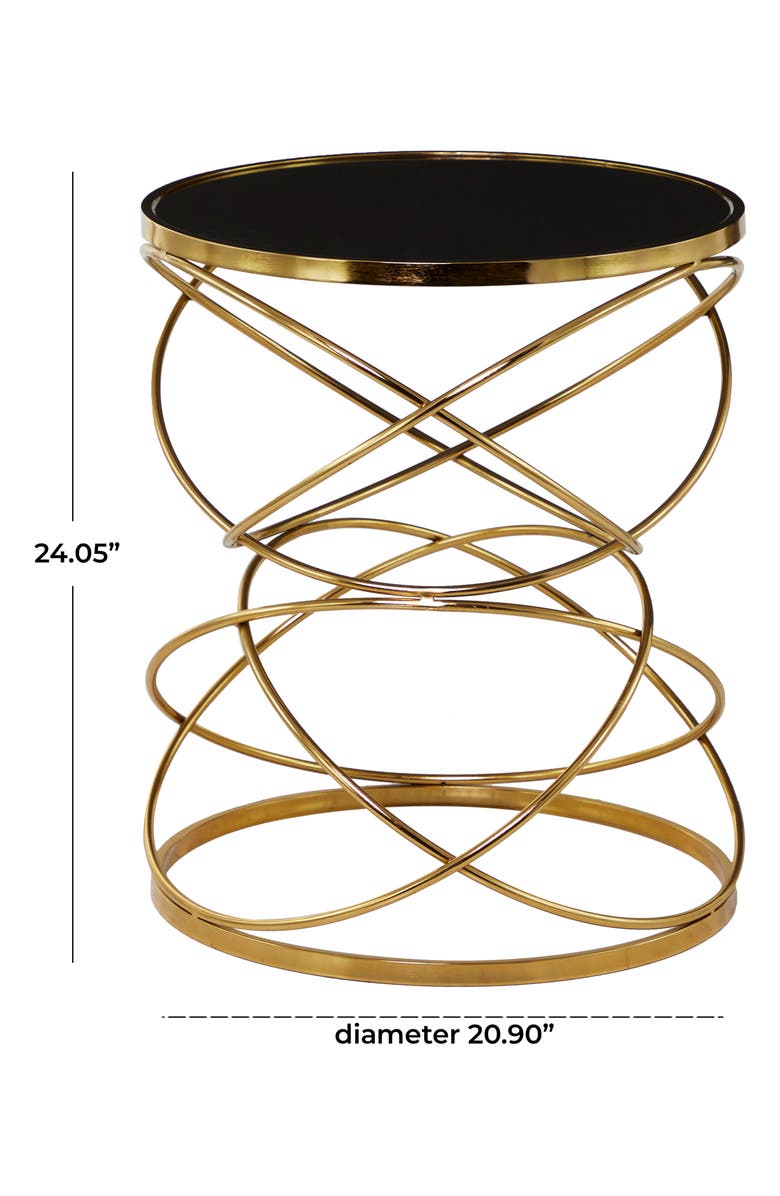 VIVIAN LUNE HOME Black Marble Accent Table with Spiral Base | Nordstromrack