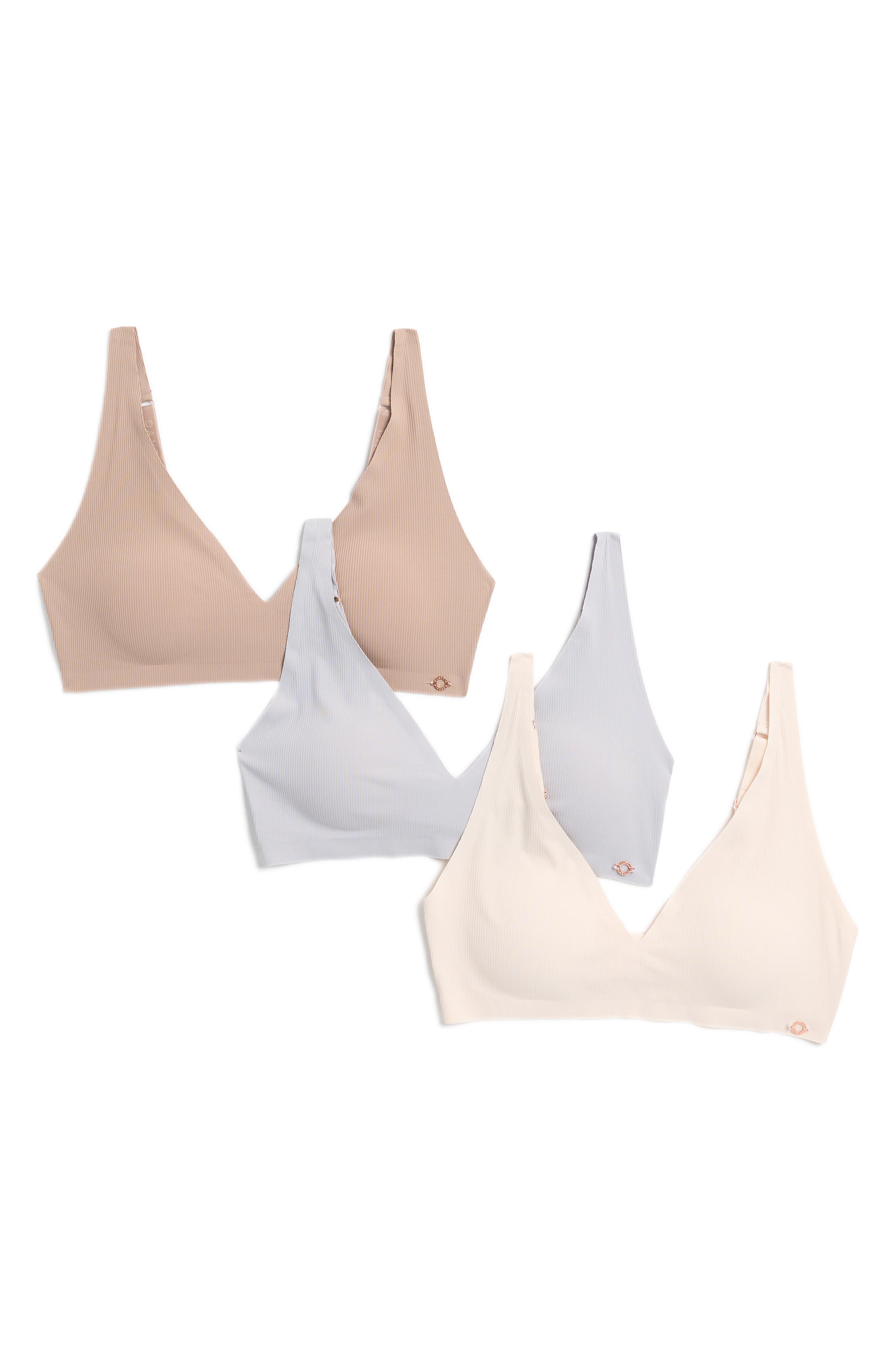 Danskin Assorted 3-Pack Microfiber Rib Bralettes | Nordstromrack