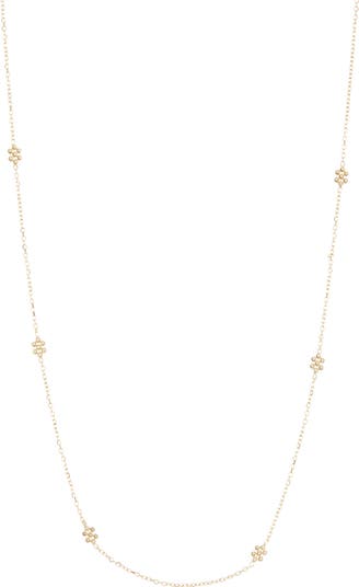 Bony Levy 14K Gold Delicate Flower Bead Station Necklace | Nordstromrack