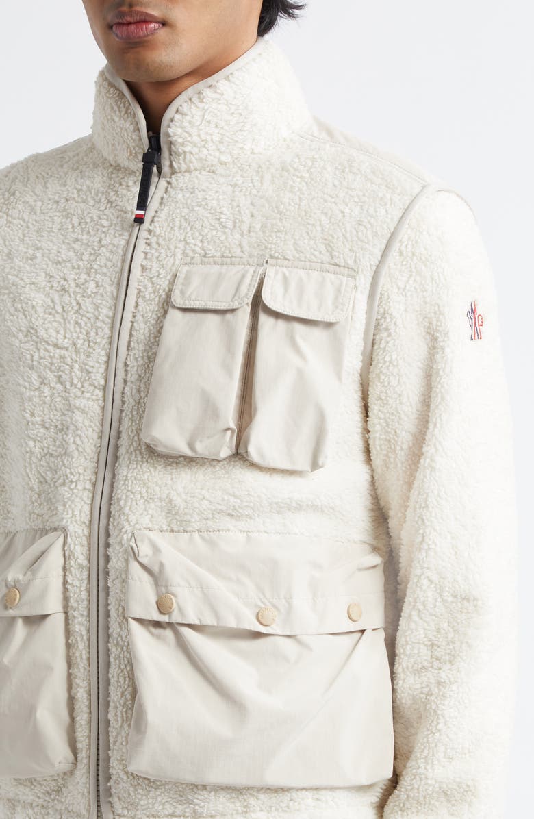 Moncler Padded Teddy Fleece Zip-Up Cardigan | Nordstrom