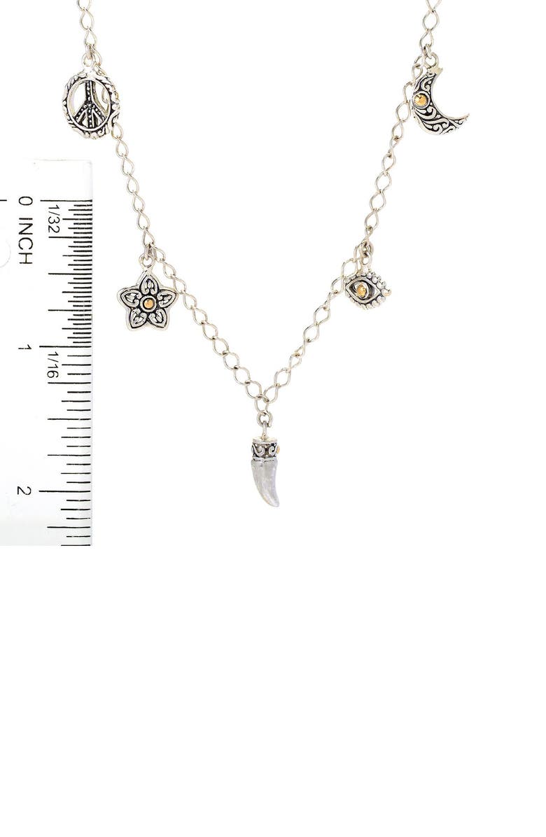 SAMUEL B. Sterling Silver & 18K Yellow Gold Symbolism Charm Necklace ...