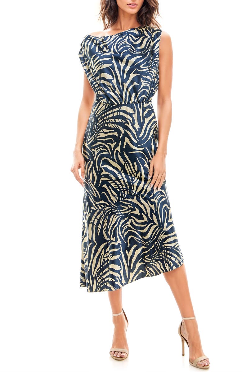Socialite Animal Stripe Asymmetric Hem Dress | Nordstromrack
