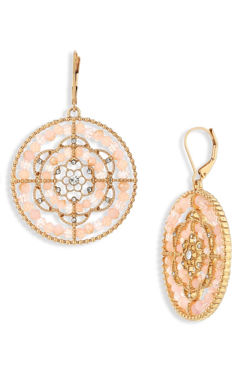 LONNA & LILLY PE Beaded Disc Drop Earrings | Nordstromrack