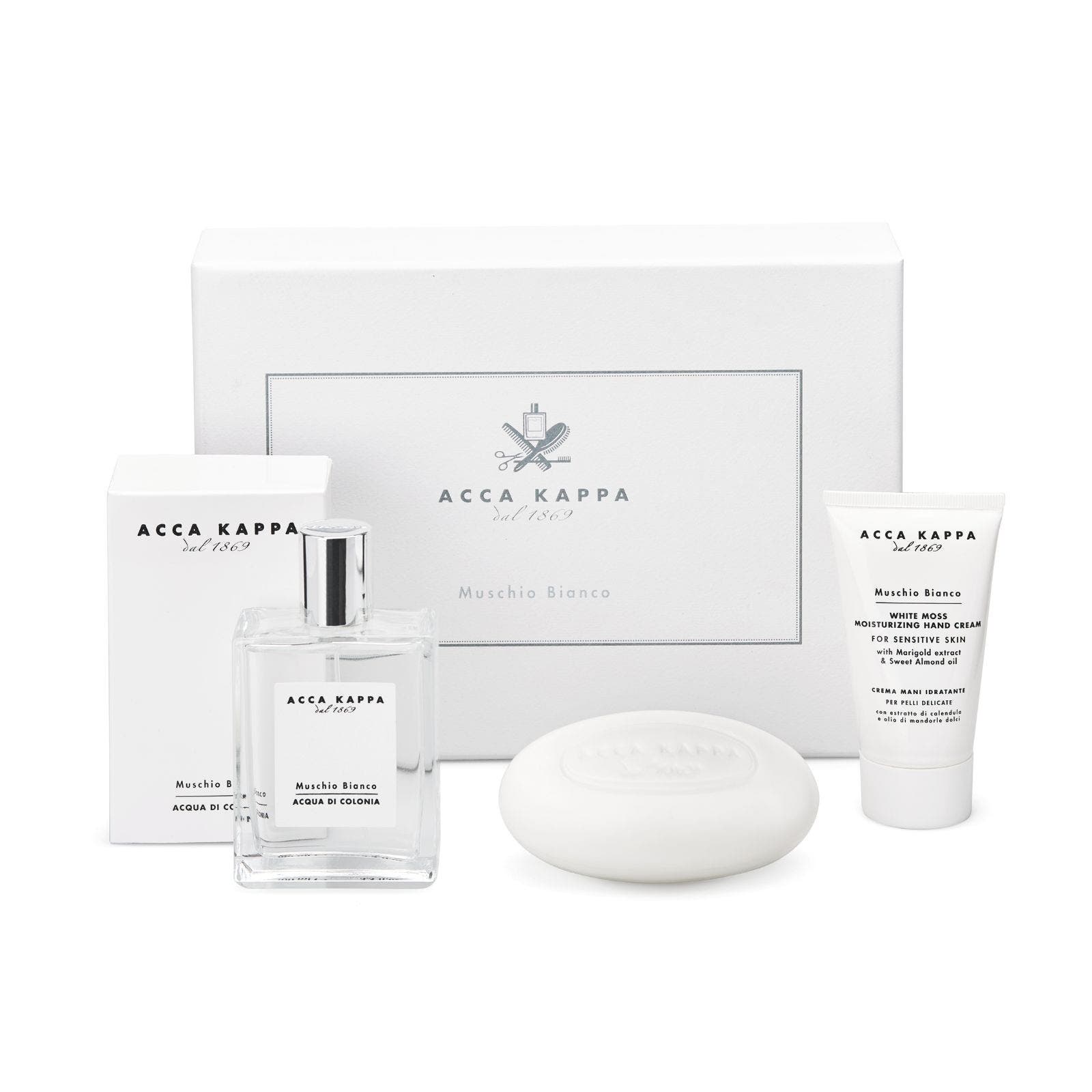ACCA KAPPA White Moss Eau De Cologne, Soap & Hand Cream Gift Set ...