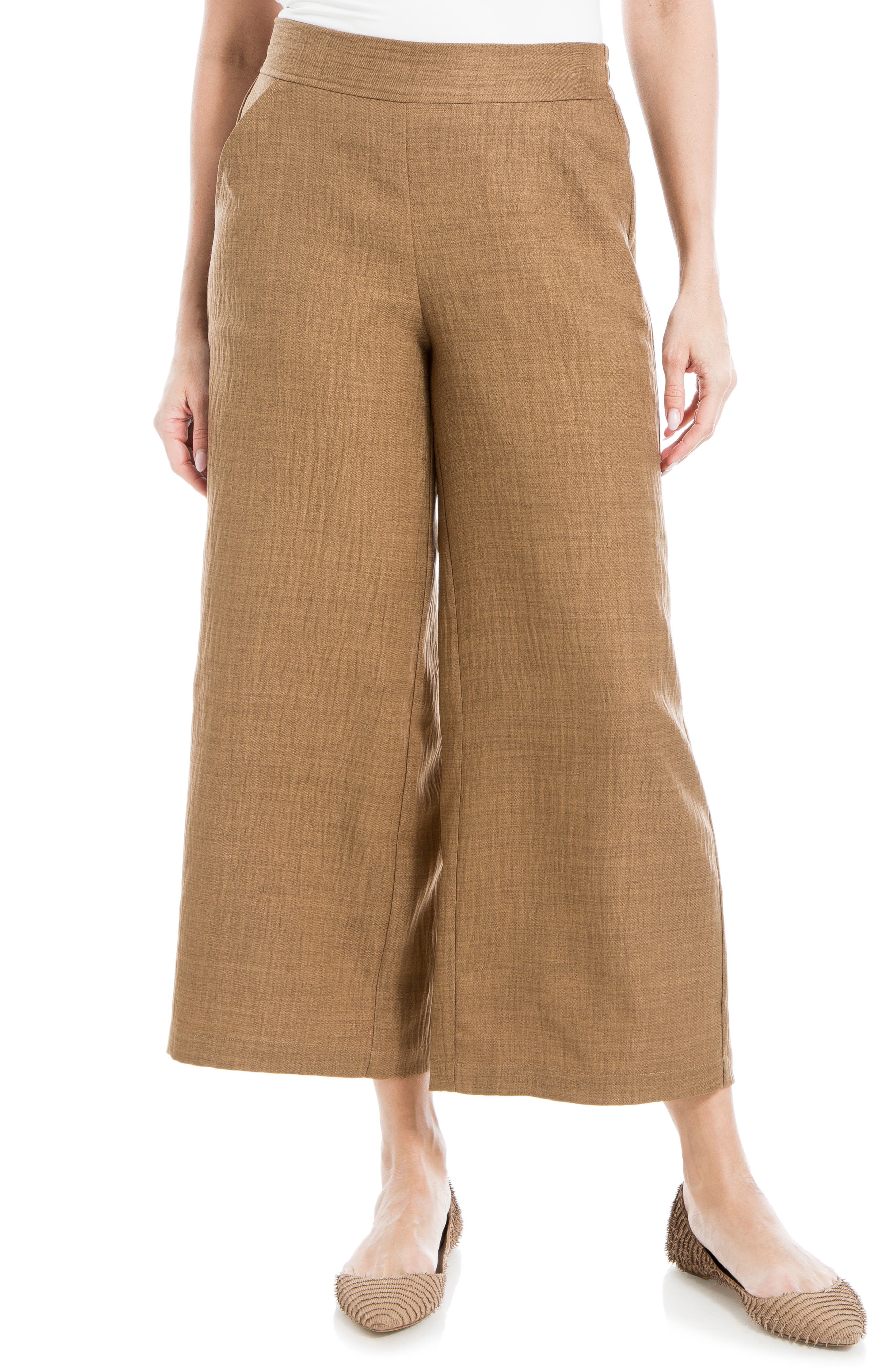 MAX STUDIO Textured Wide Leg Pants | Nordstromrack