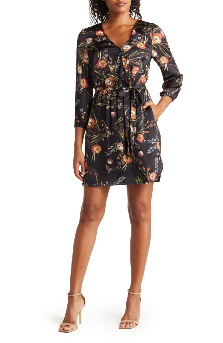 DR2 by Daniel Rainn Three-Quarter Sleeve Wrap Dress | Nordstromrack