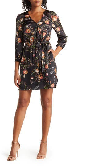 DR2 by Daniel Rainn Three-Quarter Sleeve Wrap Dress | Nordstromrack