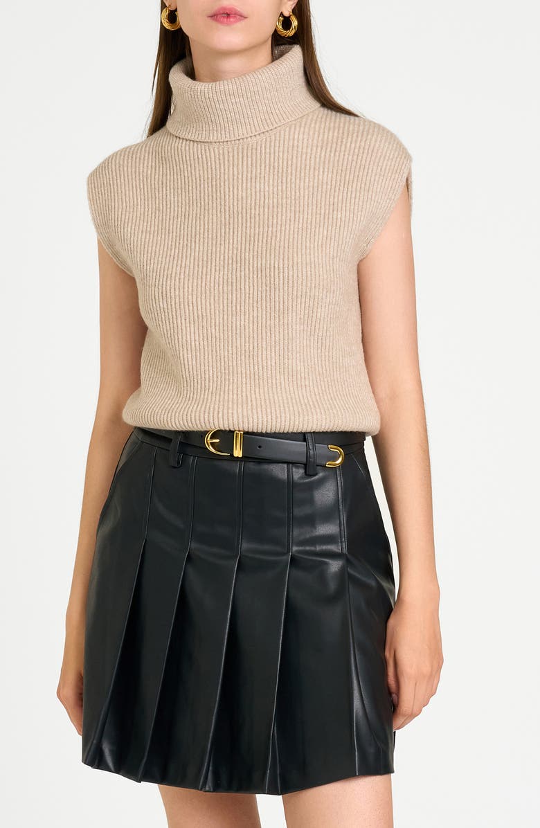 WAYF Kai Rib Cap Sleeve Turtleneck Sweater | Nordstromrack