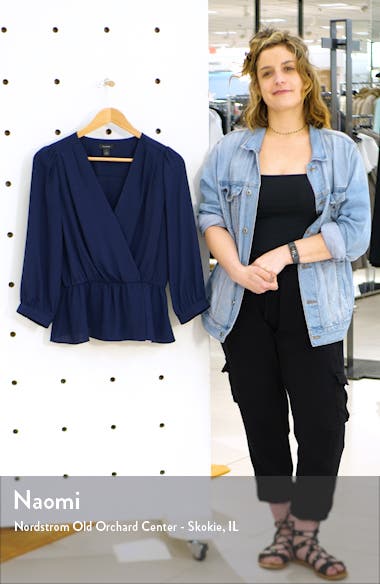 Halogen® Wrap Front Peplum Top | Nordstromrack