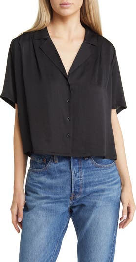 Open Edit Short Sleeve Satin Blouse | Nordstromrack