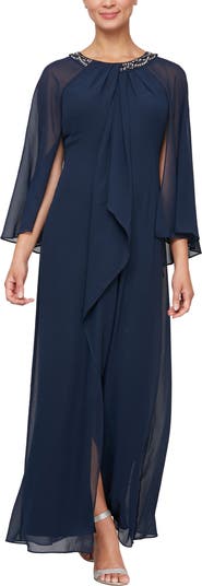 SL FASHIONS Long Front-Cascade Halter Neck Dress | Nordstromrack