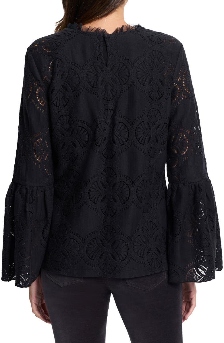 NIC+ZOE Lace Stitch Bell Sleeve Top | Nordstromrack
