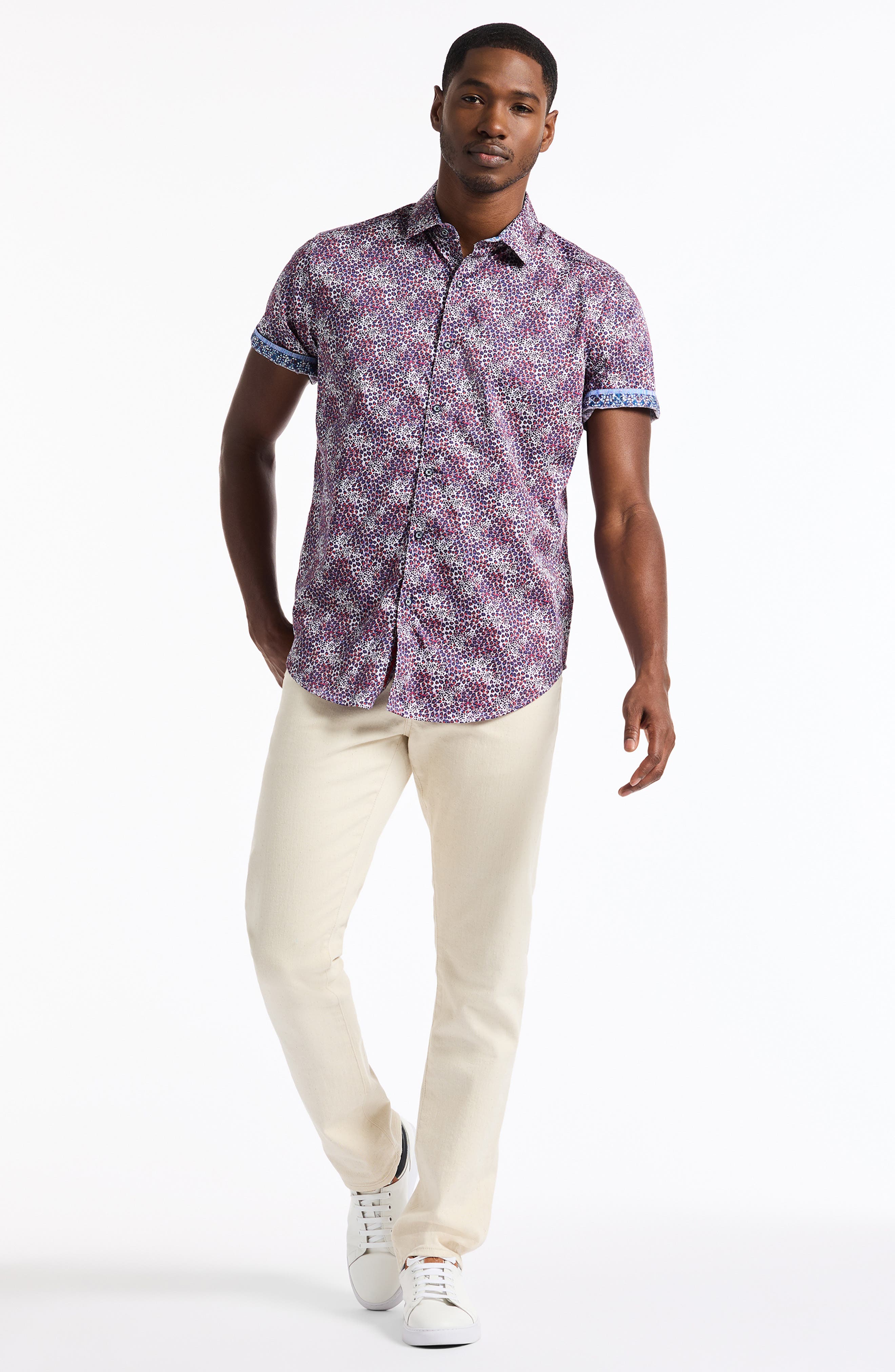 Robert Graham Fermont Short Sleeve Cotton Dress Shirt | Nordstromrack