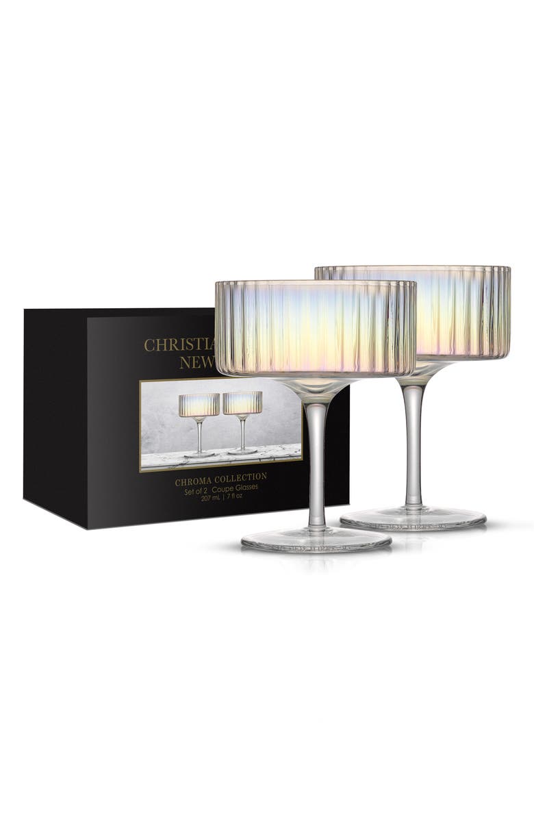 JoyJolt Christian Siriano Set of 2 Stunning Chroma Iridescent Champagne ...
