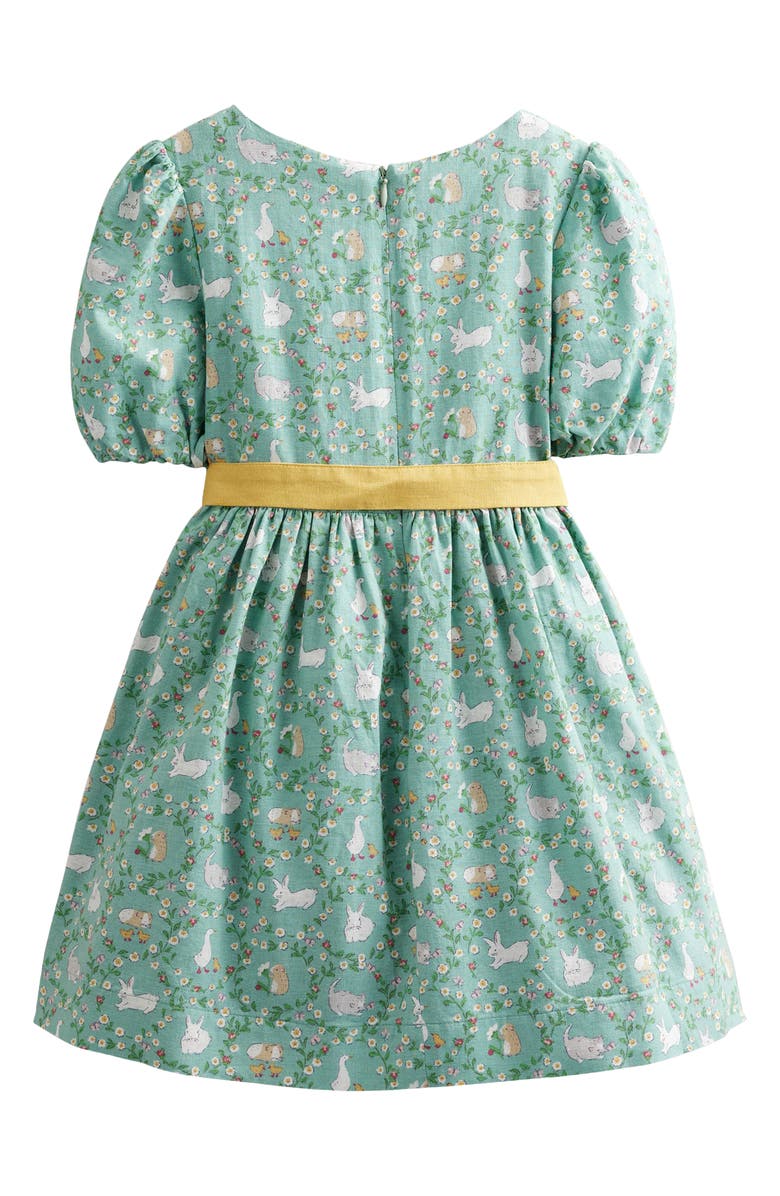Mini Boden Kids' Print Linen & Cotton Fit & Flare Dress | Nordstromrack