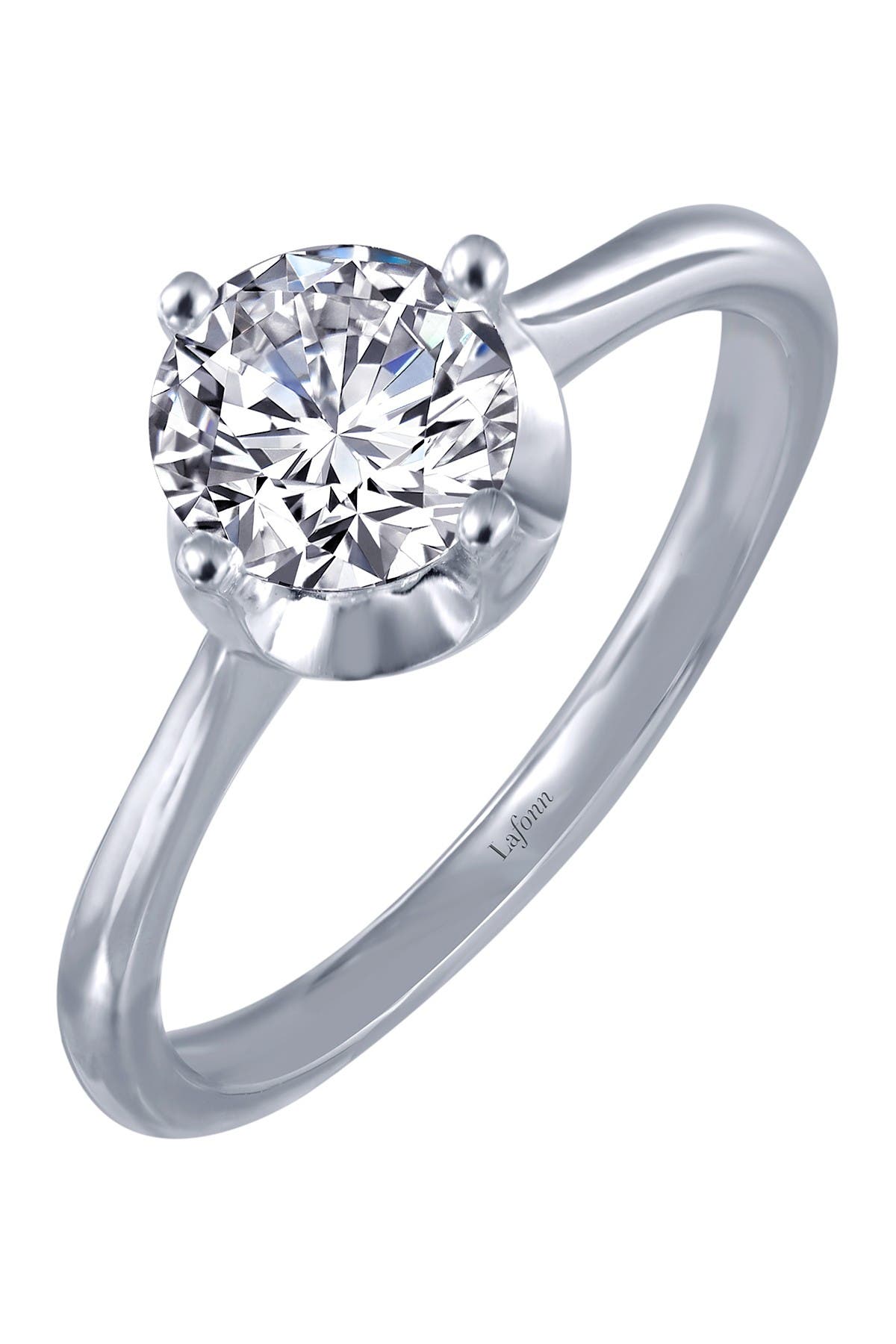 Lafonn Platinum Plated Sterling Silver Round Cut Simulated Diamond ...